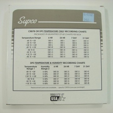Supco 6" Circular Charts, 31 Day, 50 °F to 120 °F, Temperature ...